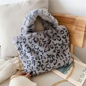 Bags | Mini Faux Fur Animal Pattern Purse | Poshmark